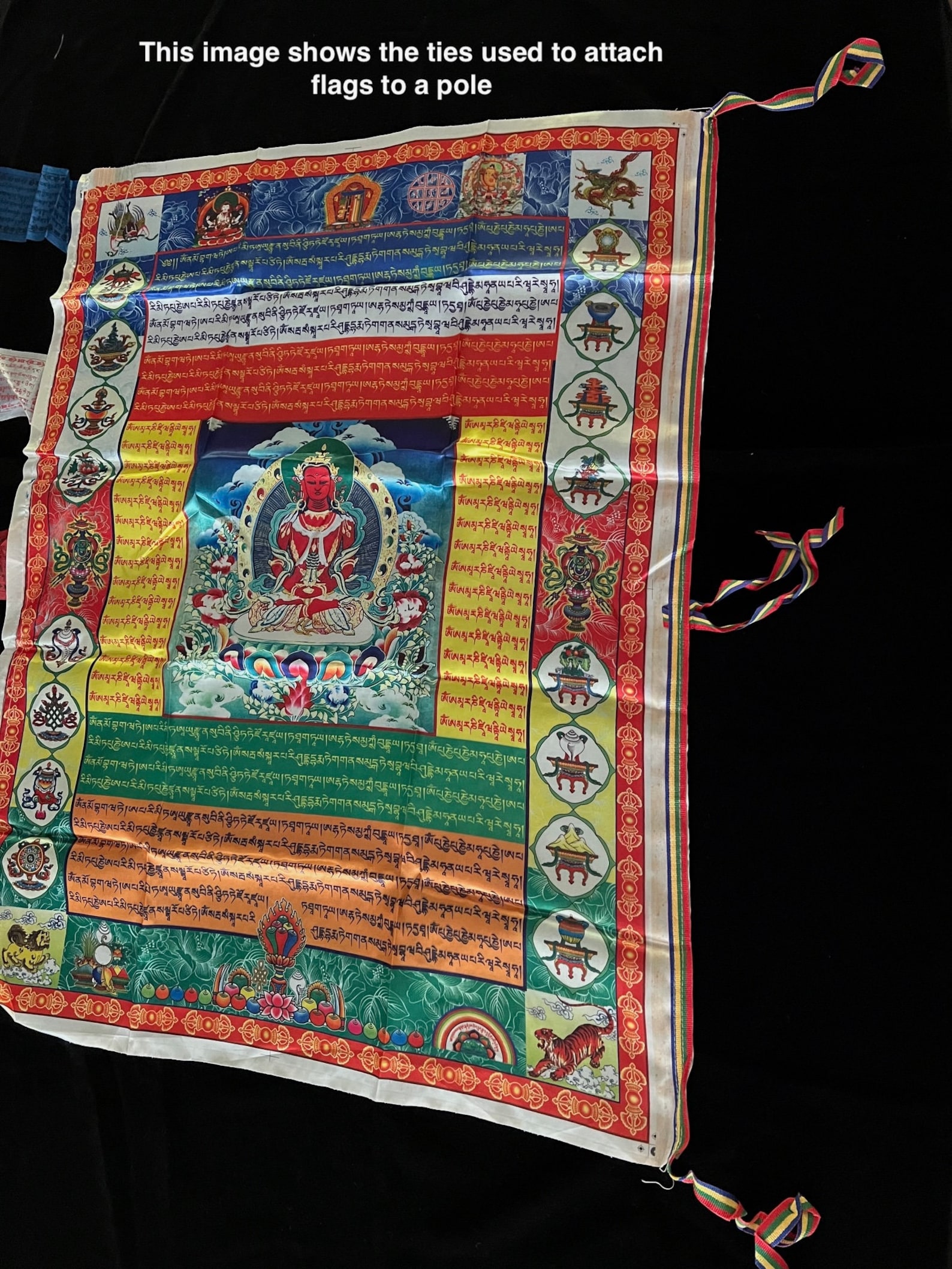 Huge Windhorse Prayer Flag Banner |tibetan Prayer Flags | 27in X 36in ...