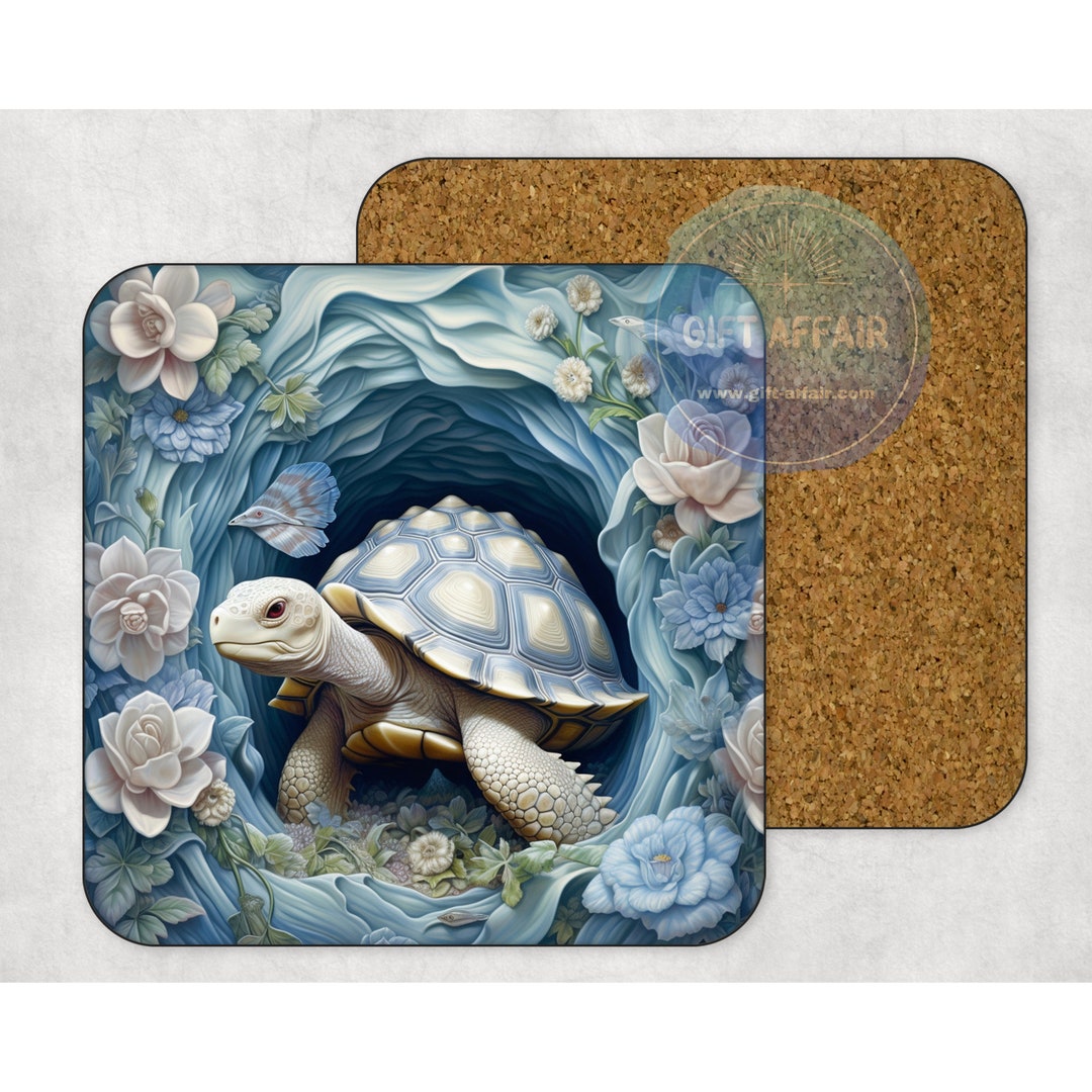 Sea Turtle 3d Effect Coasters Home and Garden Decor Letter - Etsy