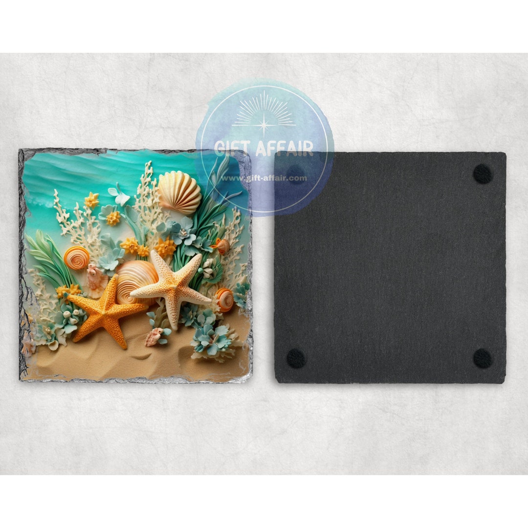 Sea Beach 3d Effect Coasters, Home and Garden Decor, Letter Box Gift ...