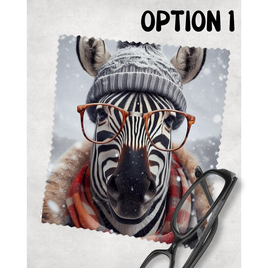 Winter Zebra - Lens and Screen Cleaning Cloth - Eyeglass Care - Small ...