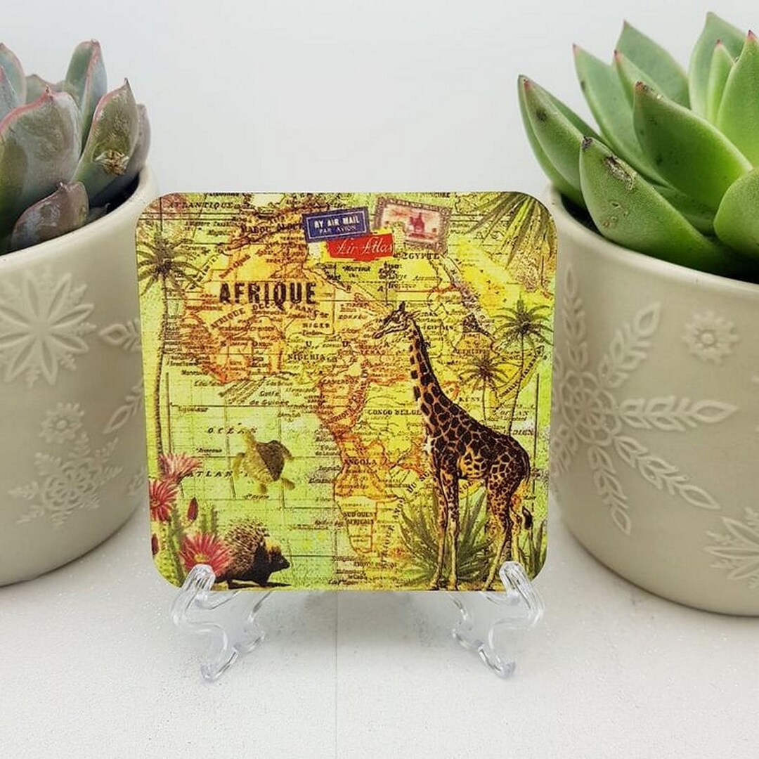 African Mdf Coasters, Giraffe Lovers, Africa Lover Gift - Etsy