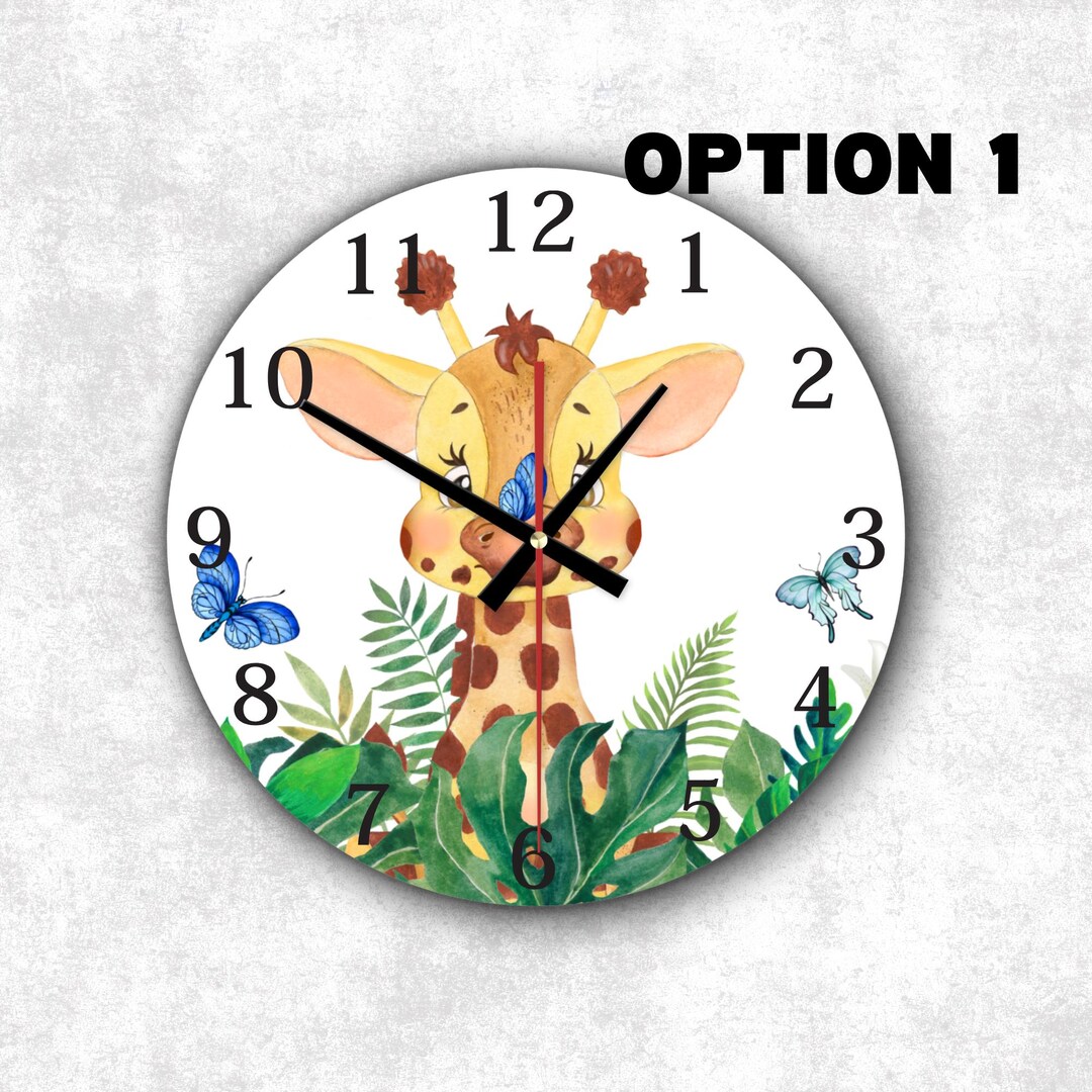 Jungle Animals Nursery Clock: Safari Decor, Silent Movement - Etsy