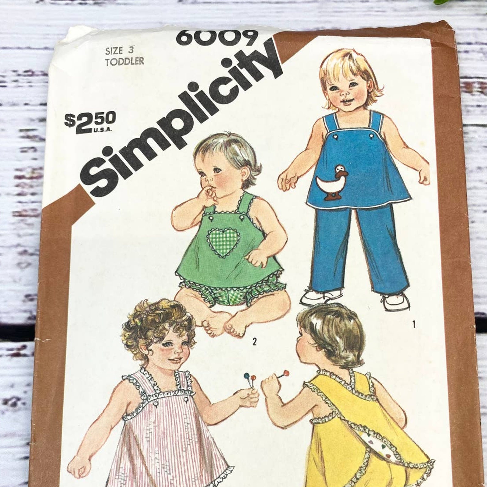 Simplicity 6009 Vintage Sewing Pattern Toddler 3t Sundress Bloomer ...