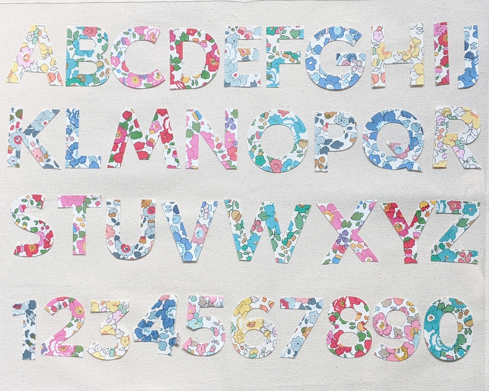 Liberty Fabric Applique Single Block Letters and Numbers - Etsy