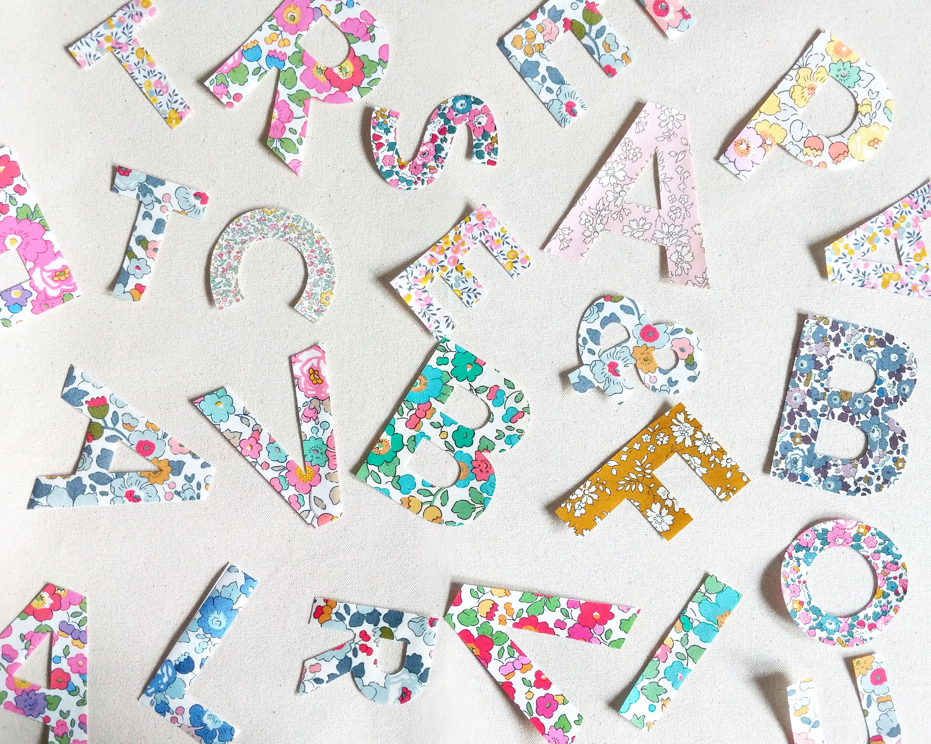 Liberty Fabric Applique Single Block Letters and Numbers - Etsy