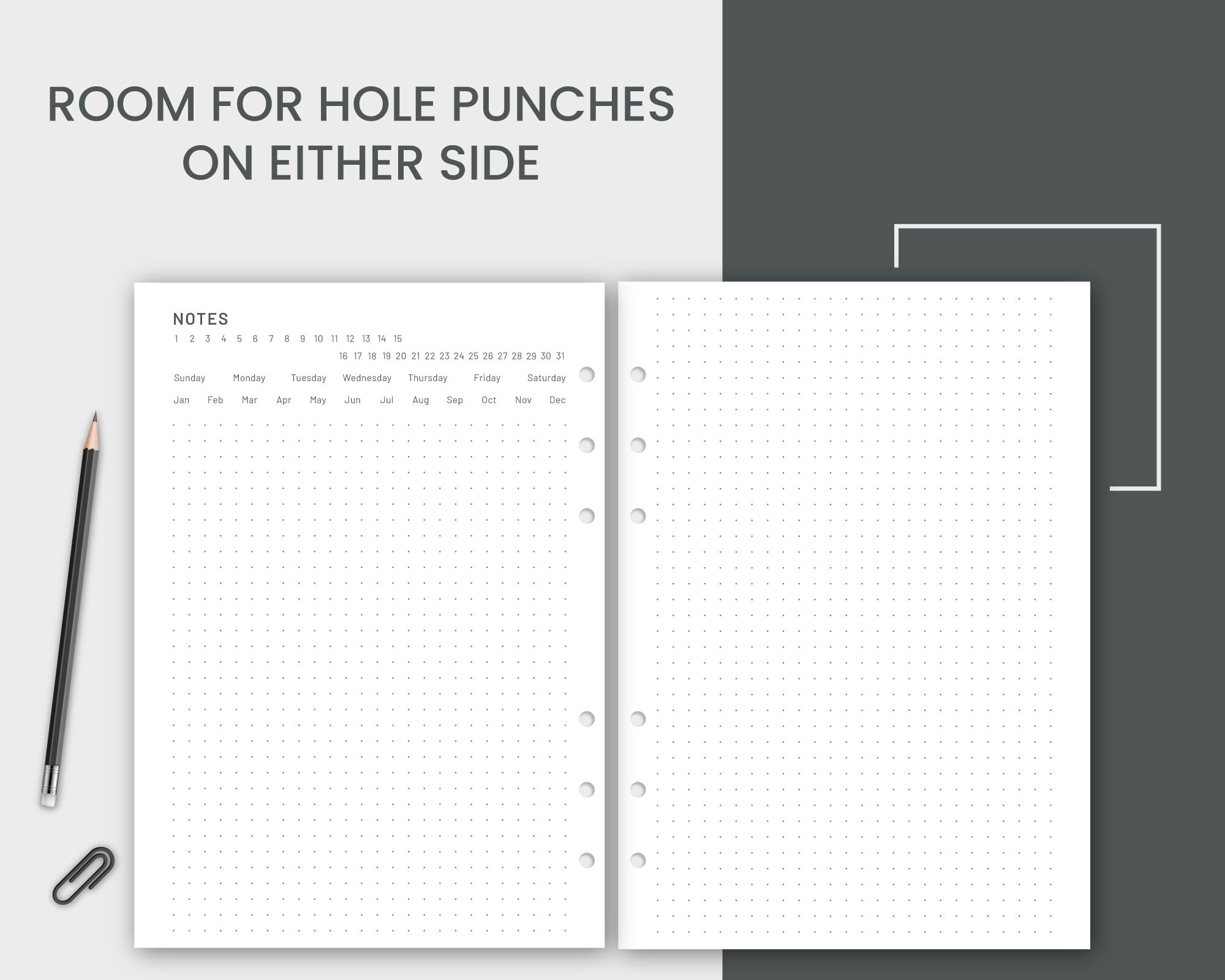 Dot Grid Paper Printable, Bullet Journal Template, Dot Graph Paper ...