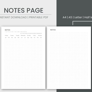 Dot Grid Paper Printable, Bullet Journal Template, Dot Graph Paper ...