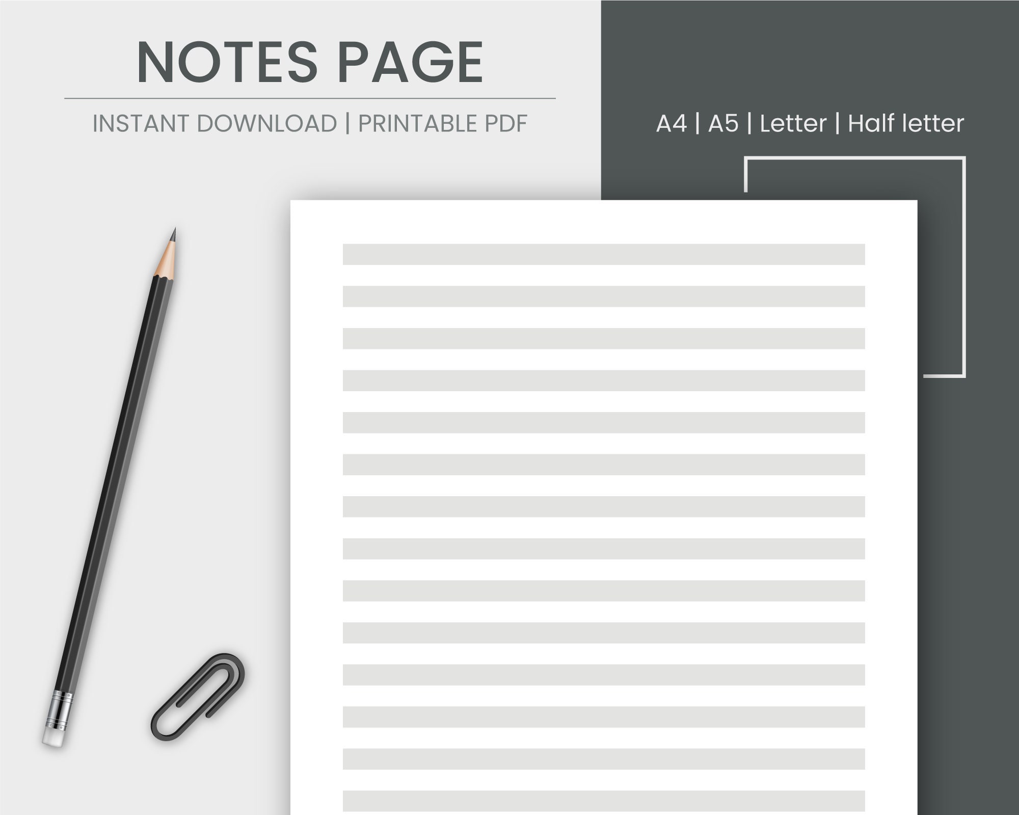 Notebook Paper Pages Printable, Printable Notes Page, Writing Paper ...