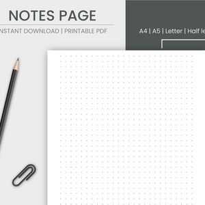 Dot Grid Paper Printable, Bullet Journal Template, Dot Graph Paper ...