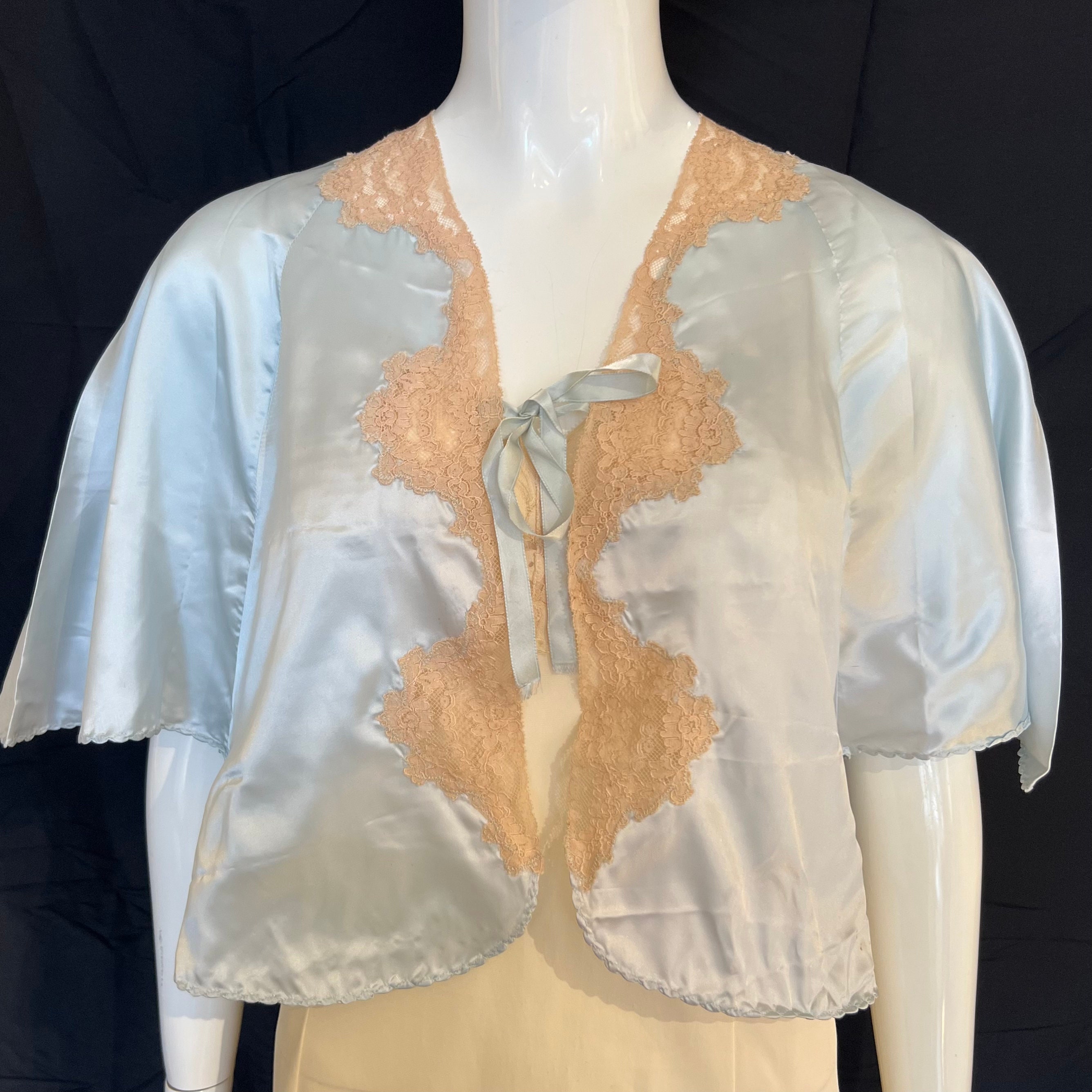 Sweet 1950s Pale Blue Silky Nylon Bed Jacket - Etsy