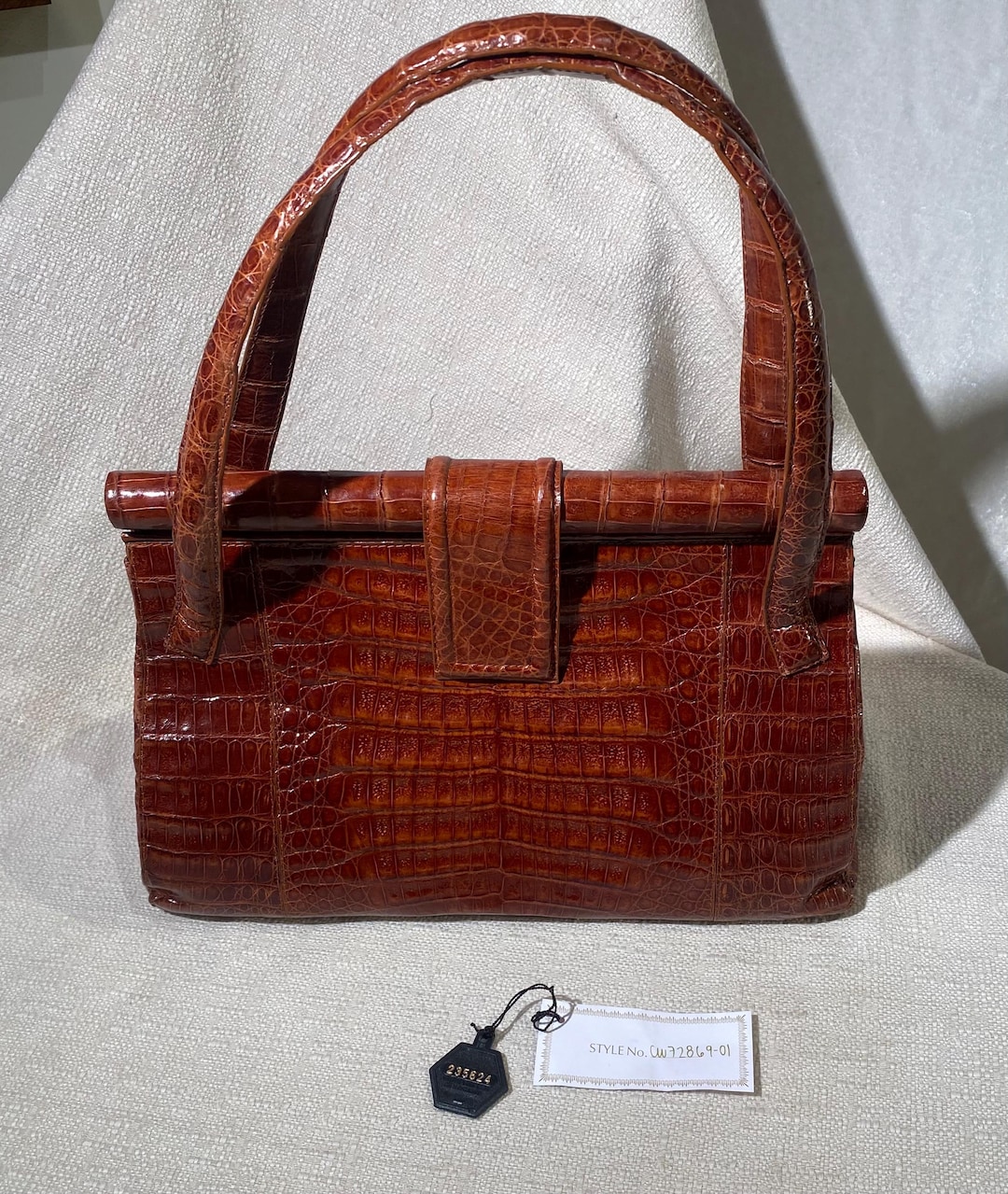 Lovely Nancy Gonzalez Rare Brown Crocodile Top Handle Bag - Etsy