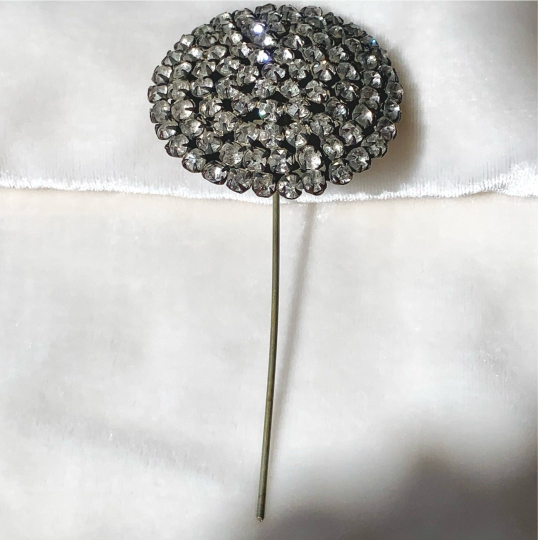 Large Vintage Edwardian Paste and Brass Hat Pin - Etsy