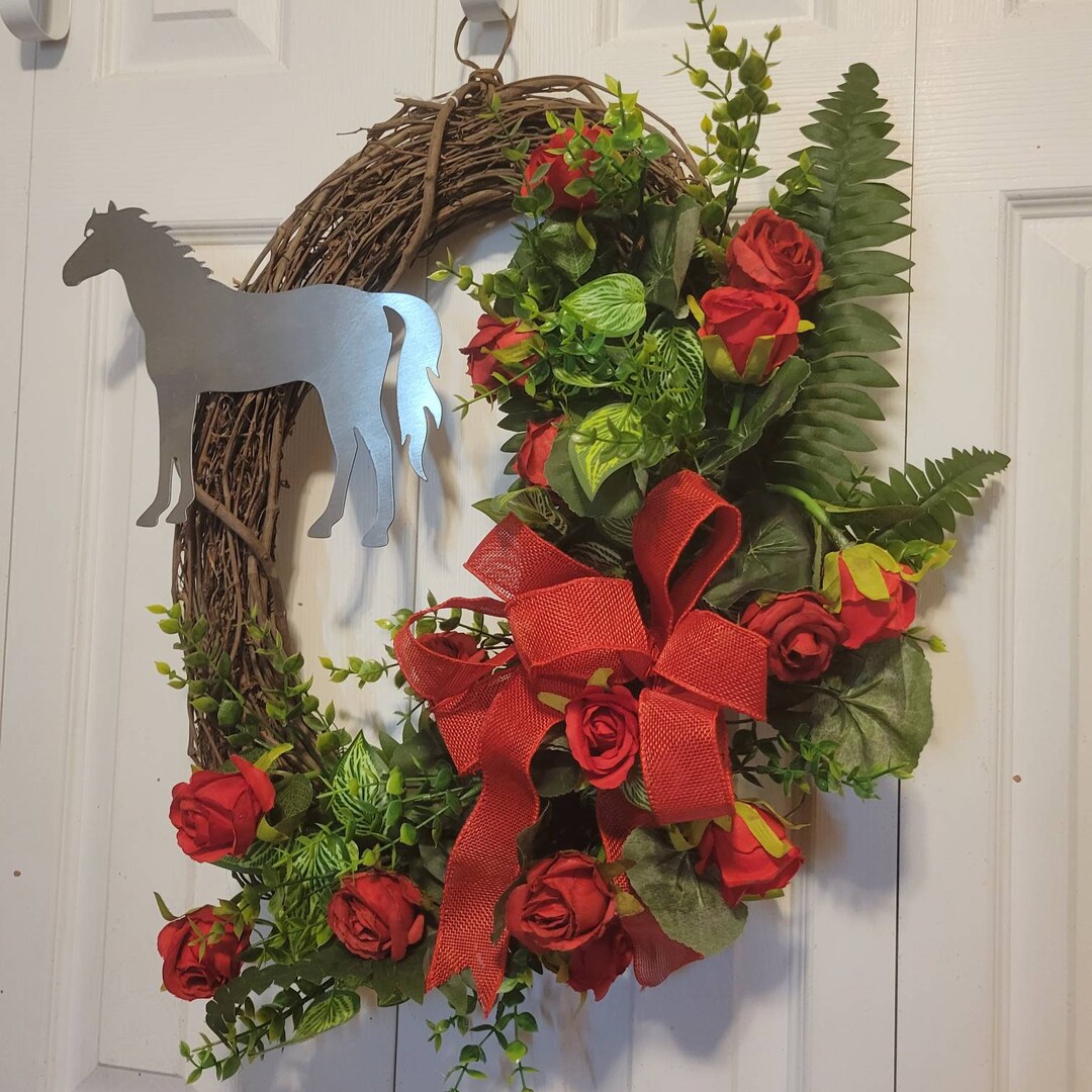 KY Derby Wreath, Run for the Roses Door Decor, KY Derby Front Door ...