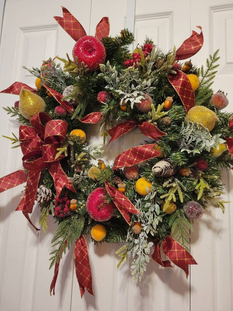 Traditional Williamsburg Xmas Wreath Colonial Holiday Wreath - Etsy