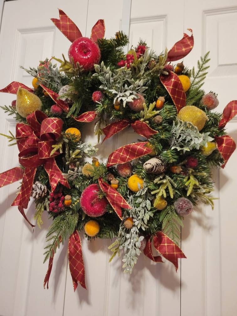 Traditional Williamsburg Xmas Wreath Colonial Holiday Wreath - Etsy