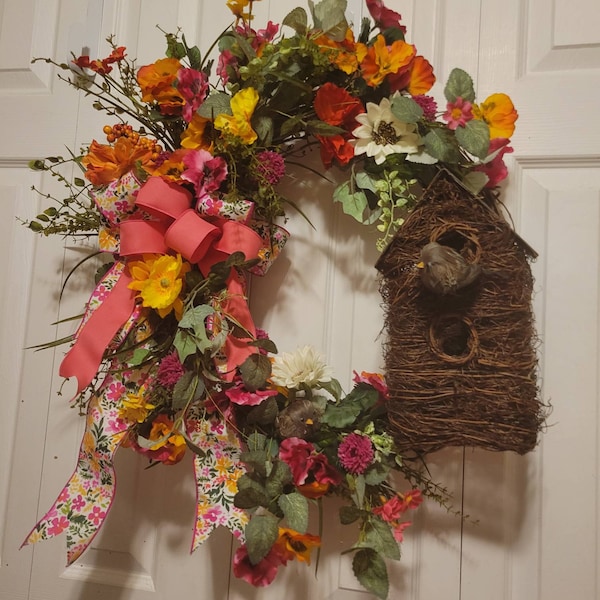 Birdhouse Wreath - Etsy