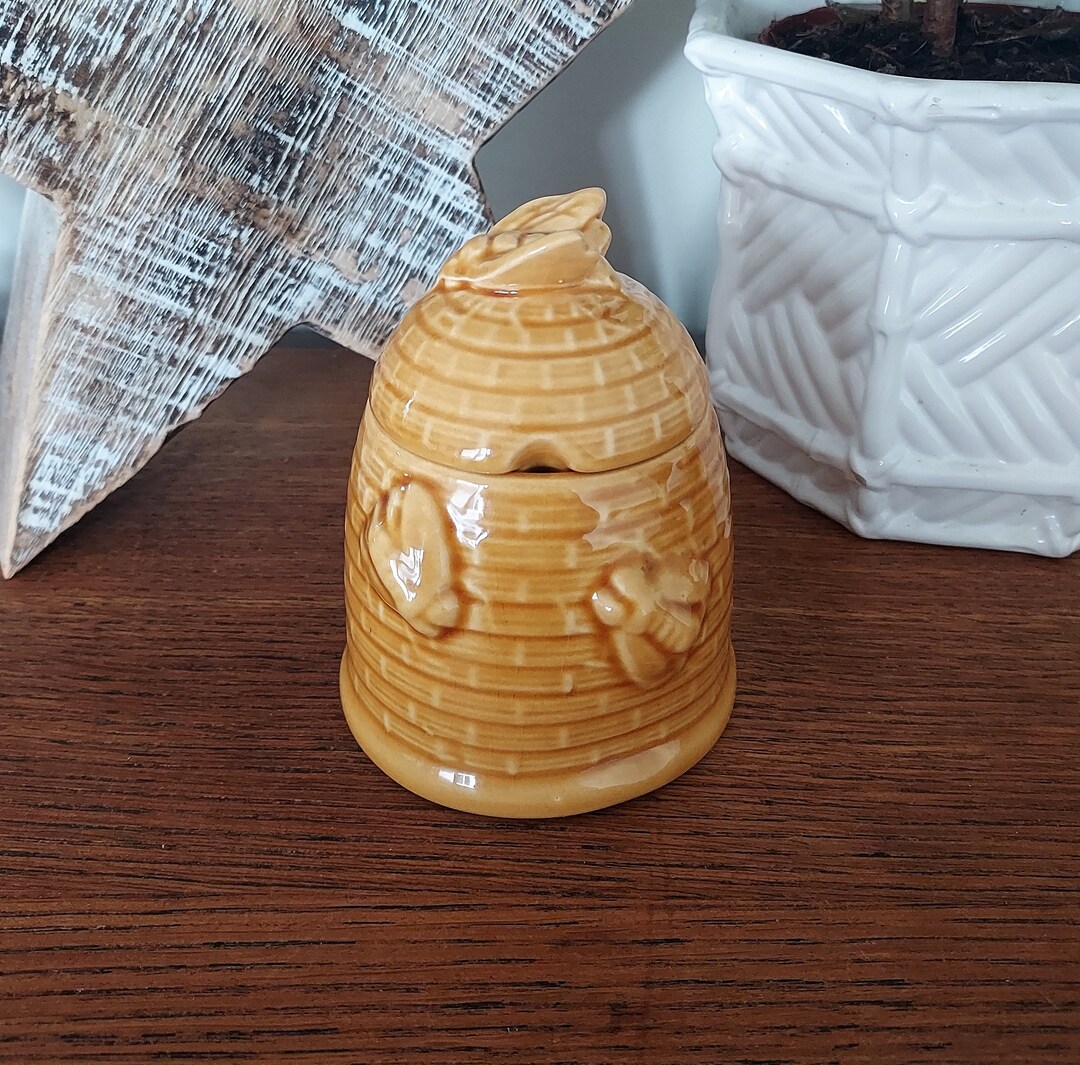 Vintage Honey Pot Made in Devon. Hive Shaped Pot With 3D Bees and Bee ...