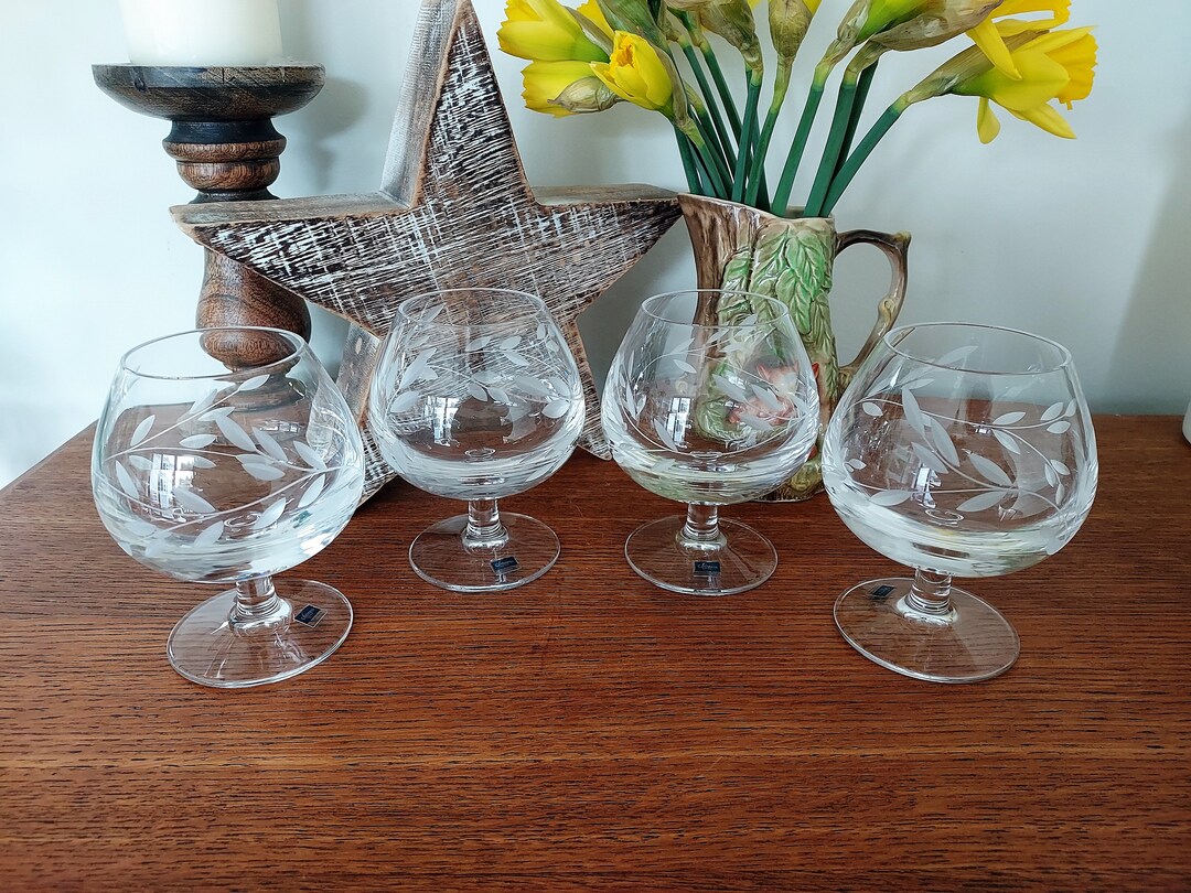 4 Caithness Lead Crystal Brandy Balloon Glasses. Whisky, Cognac, Gin ...