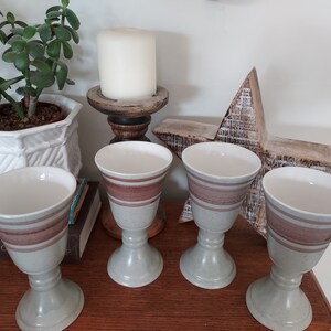 1970s Retro Pottery Carafe, Goblets, Jug. Rye Monastery Pottery. Cinque ...