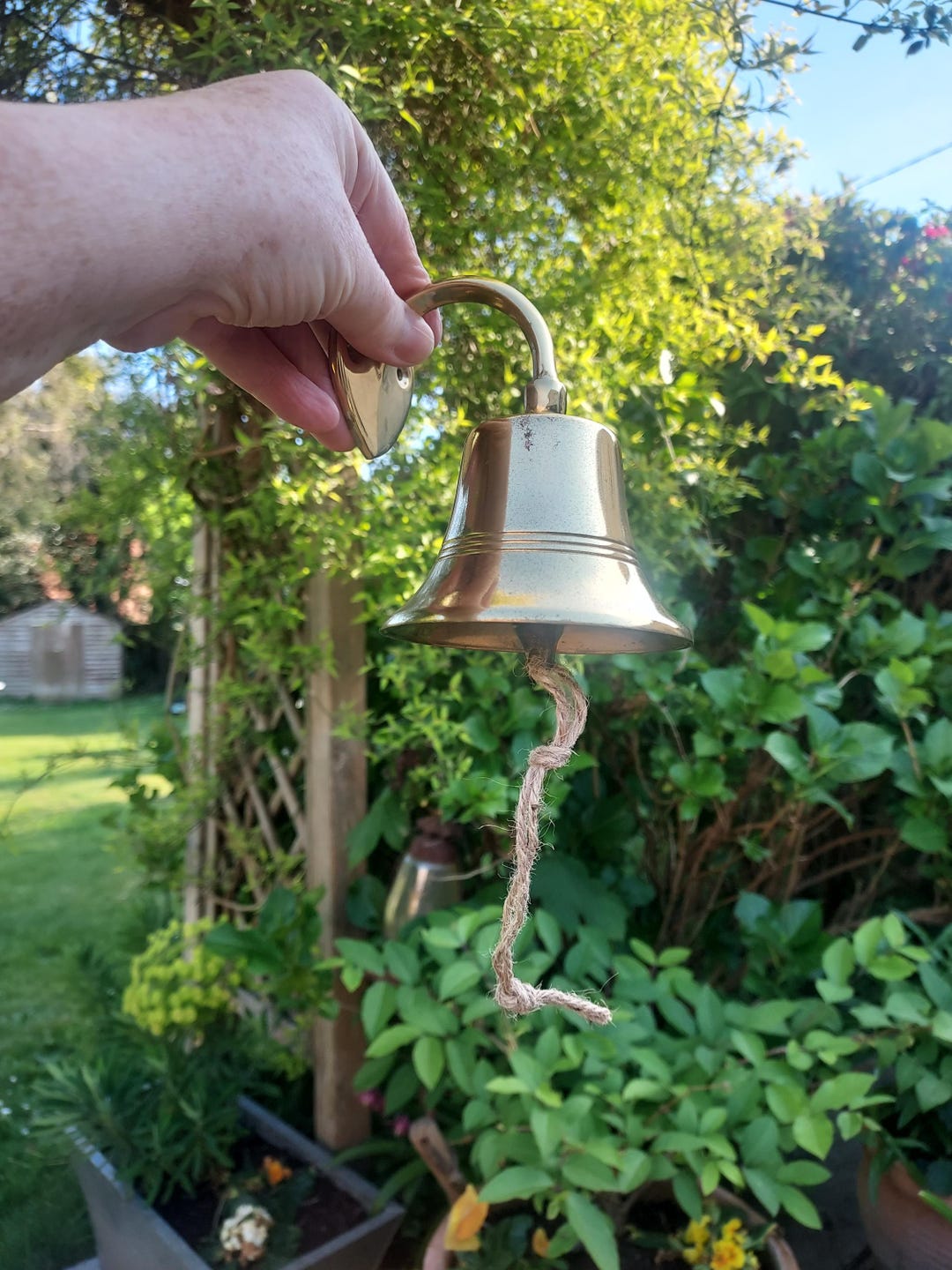 Vintage Brass Hanging Bell. Hanging Door Bell. Restaurant or Pub Bell ...