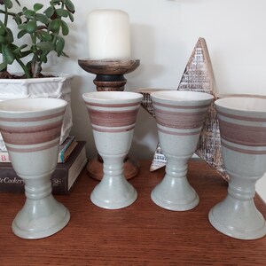 1970s Retro Pottery Carafe, Goblets, Jug. Rye Monastery Pottery. Cinque ...