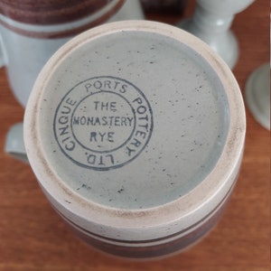 1970s Retro Pottery Carafe, Goblets, Jug. Rye Monastery Pottery. Cinque ...