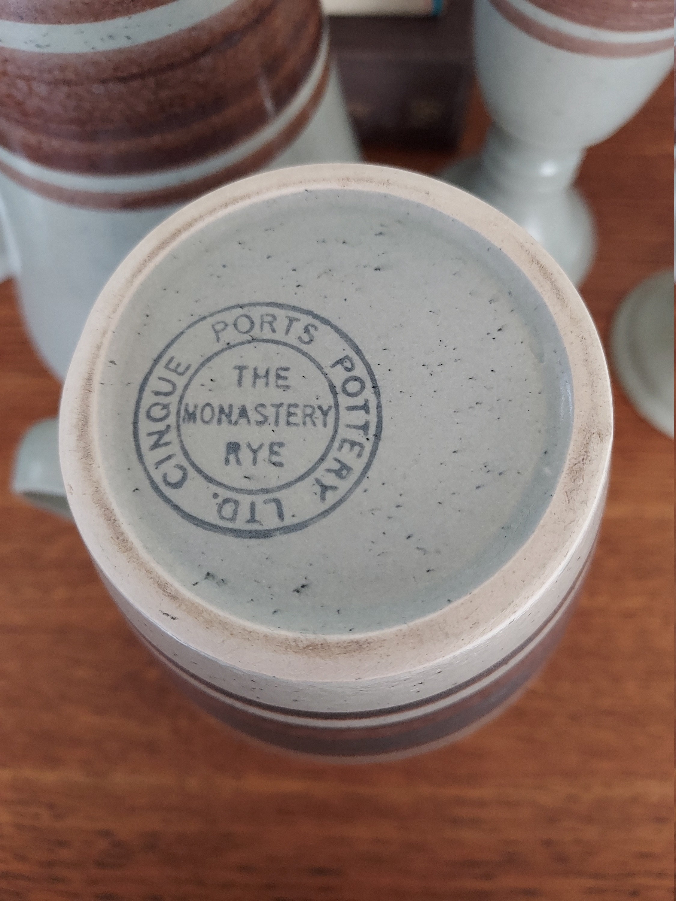 1970s Retro Pottery Carafe, Goblets, Jug. Rye Monastery Pottery. Cinque ...