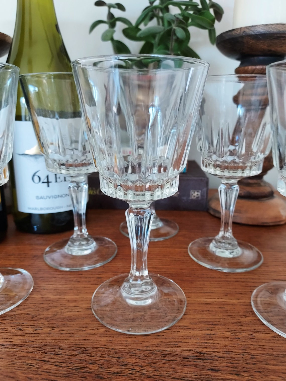 6 Vintage French Luminarc Wine Glasses Victoria Design Etsy