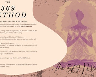 369 Manifestation Method Worksheet | Printable | Instant Download - Etsy