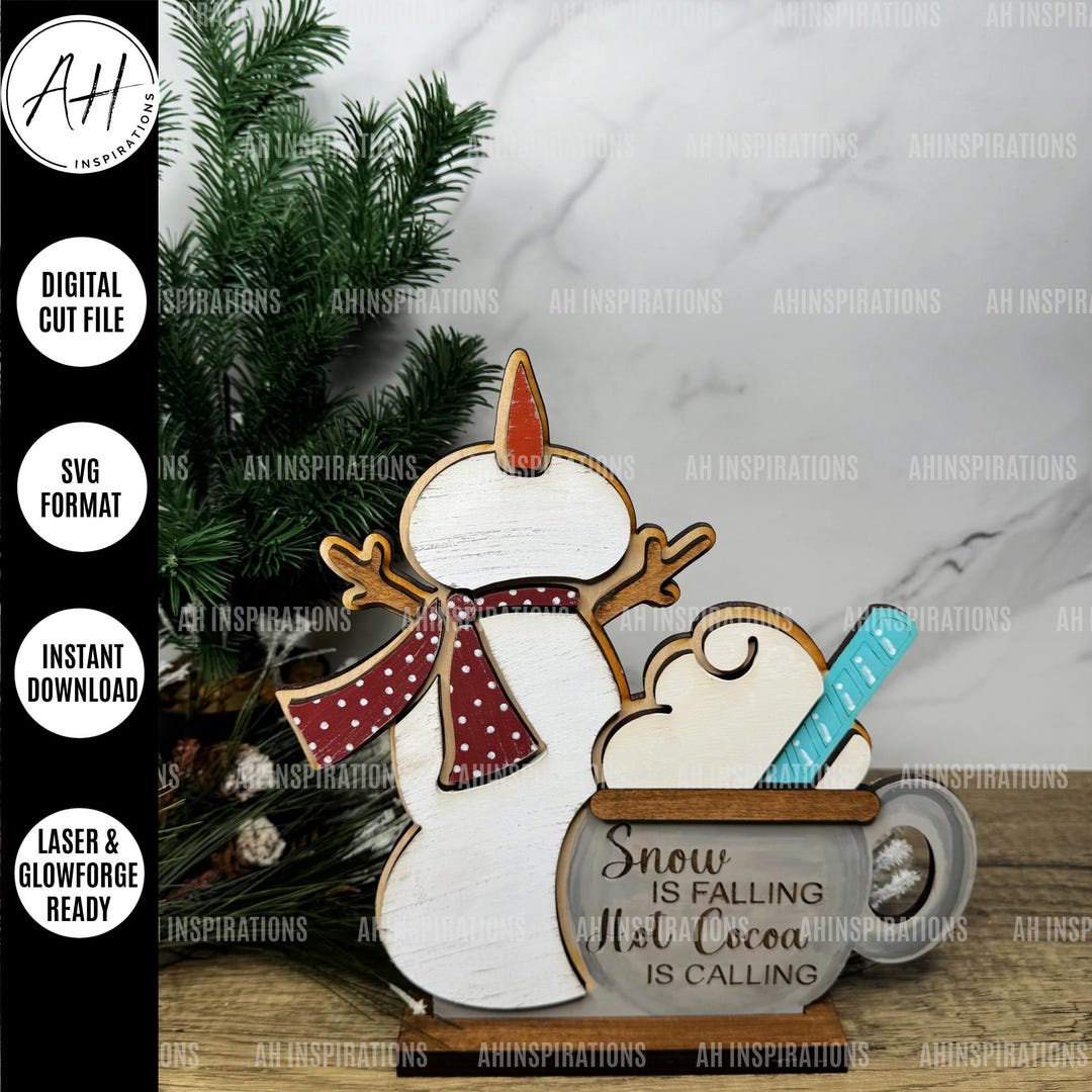 Winter Snowman Coffee Bar Sign Cold Weather Gift for Connoisseur Hot ...