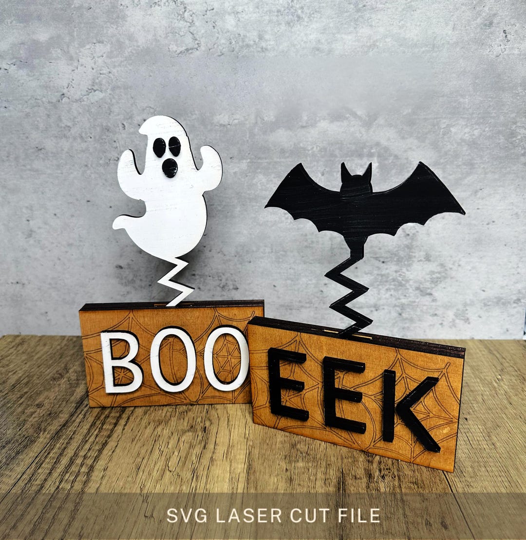BOO EEK Sitters Halloween Sign Laser SVG Table-top Decor Spooky and ...