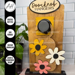 Daisy Doorknob Hanger Tag Sign Kid's Room Flower Decor Nursery ...