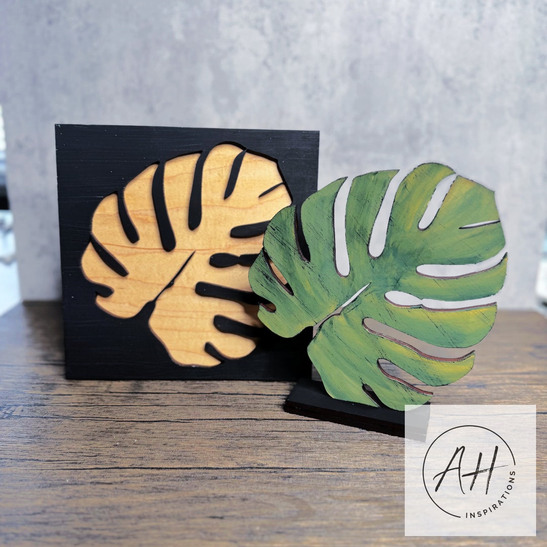 Monstera Frame and Free-standing Monstera Leaf, Monstera SVG, Tropical ...