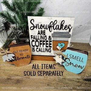Winter Snow Coffee Bar Sign Cold Weather Gift for Connoisseur Seasonal ...