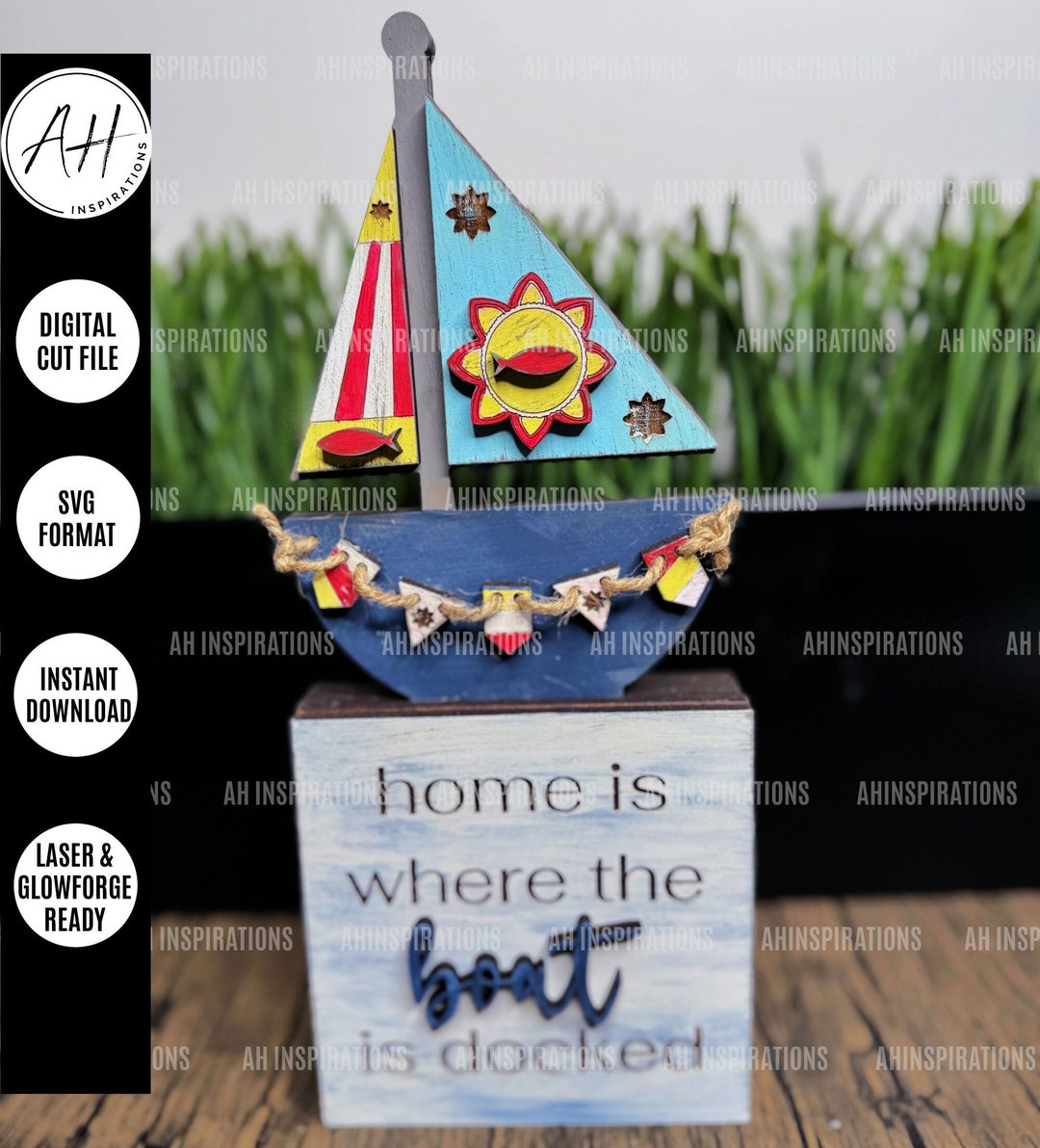 Sailboat Table Top Decor, Sail Boat, Glowforge RV SVG Laser Cut File ...