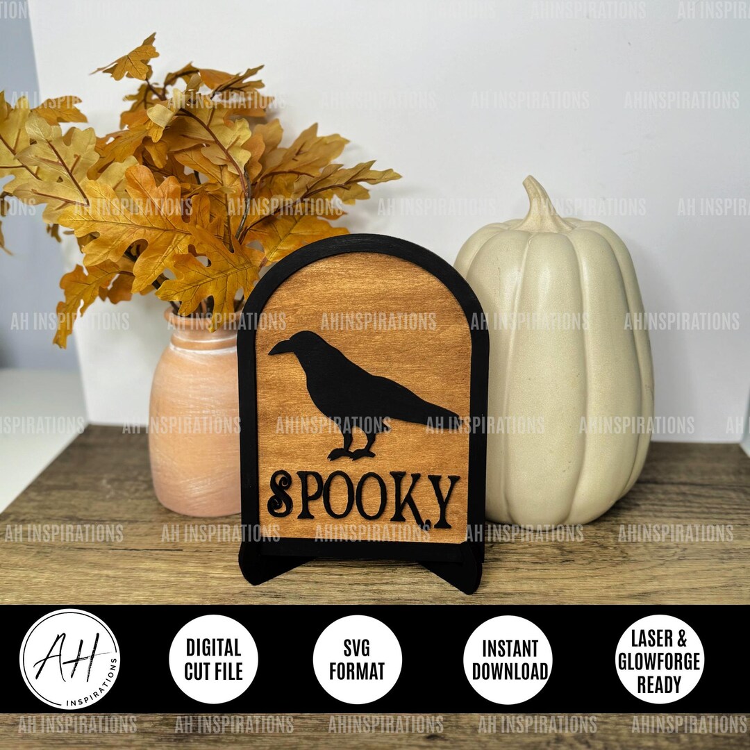 BOO Ghost Halloween Sign, Eerie Spooky, October Haunted Lover SVG ...