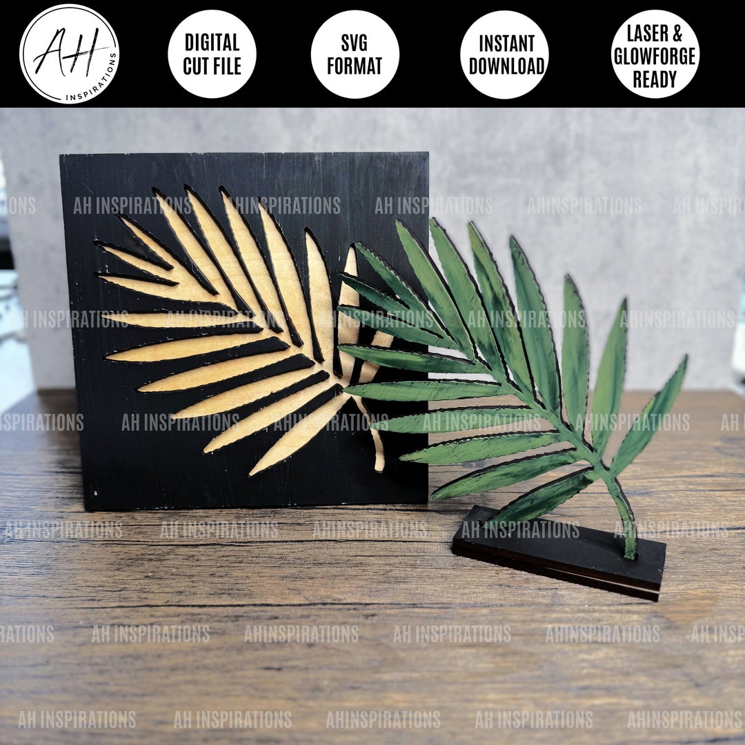 Palm Frond Frame and Free-standing Palm Leaf, Palm SVG, Palm Leaf Decor ...