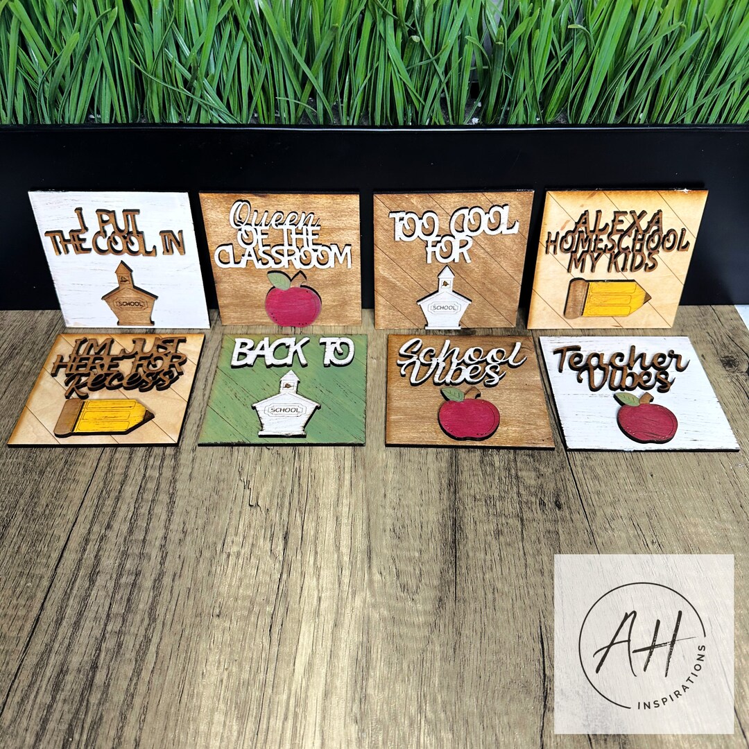 School Tiles, Teacher Tiles, School Signs, Teacher Signs, Glowforge ...