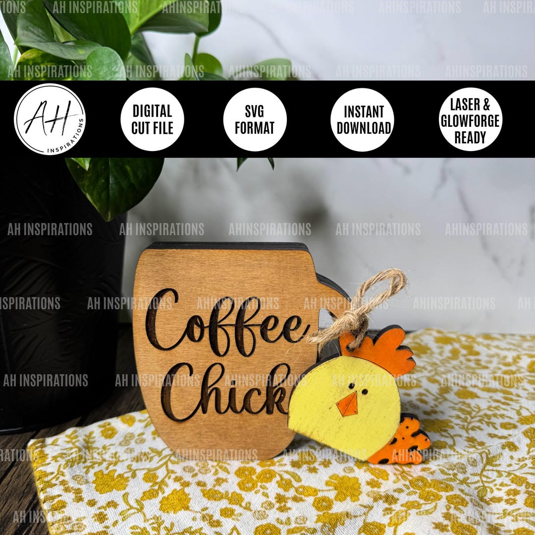 Easter Chick Coffee Bar Mug Decor Spring Cup Tiered Tray Sitter Funny ...