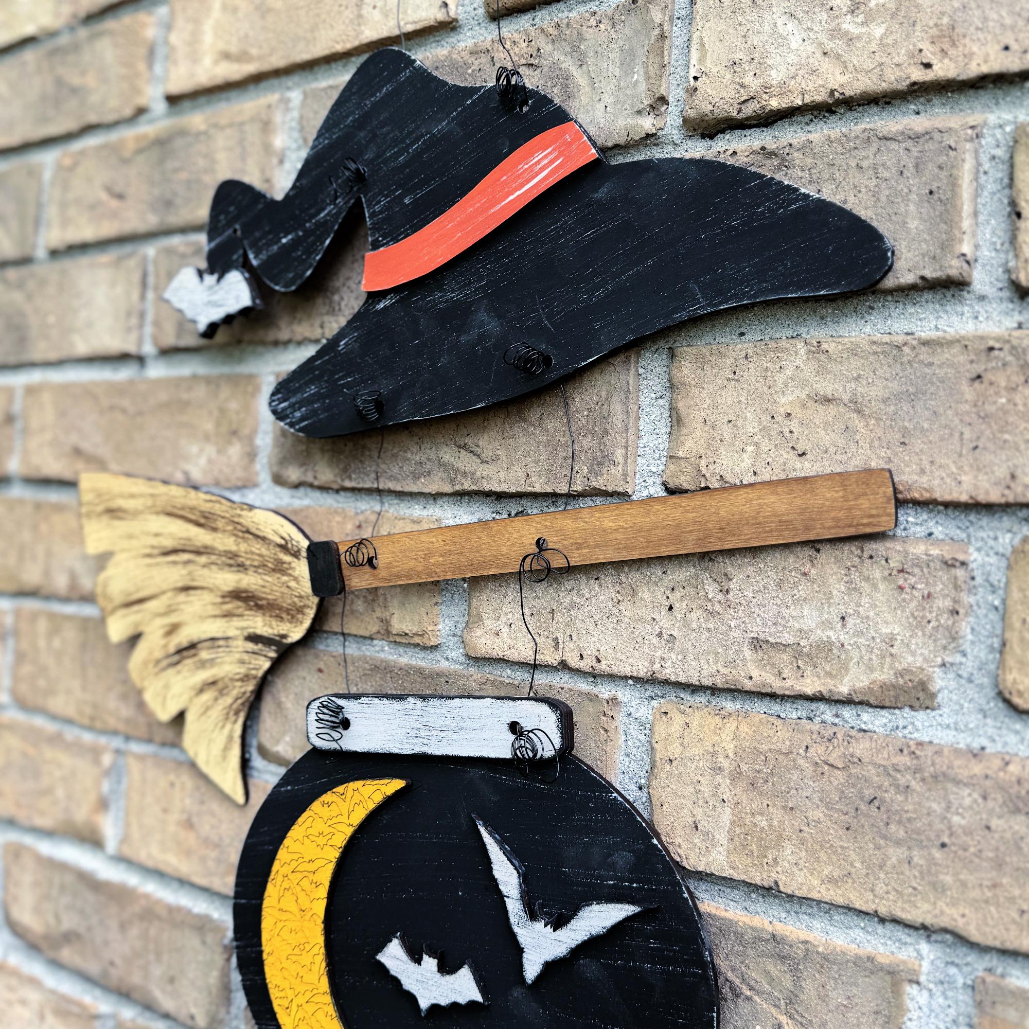 Halloween Welcome Witch Cauldron Door Hanging Large Witches Sign for ...
