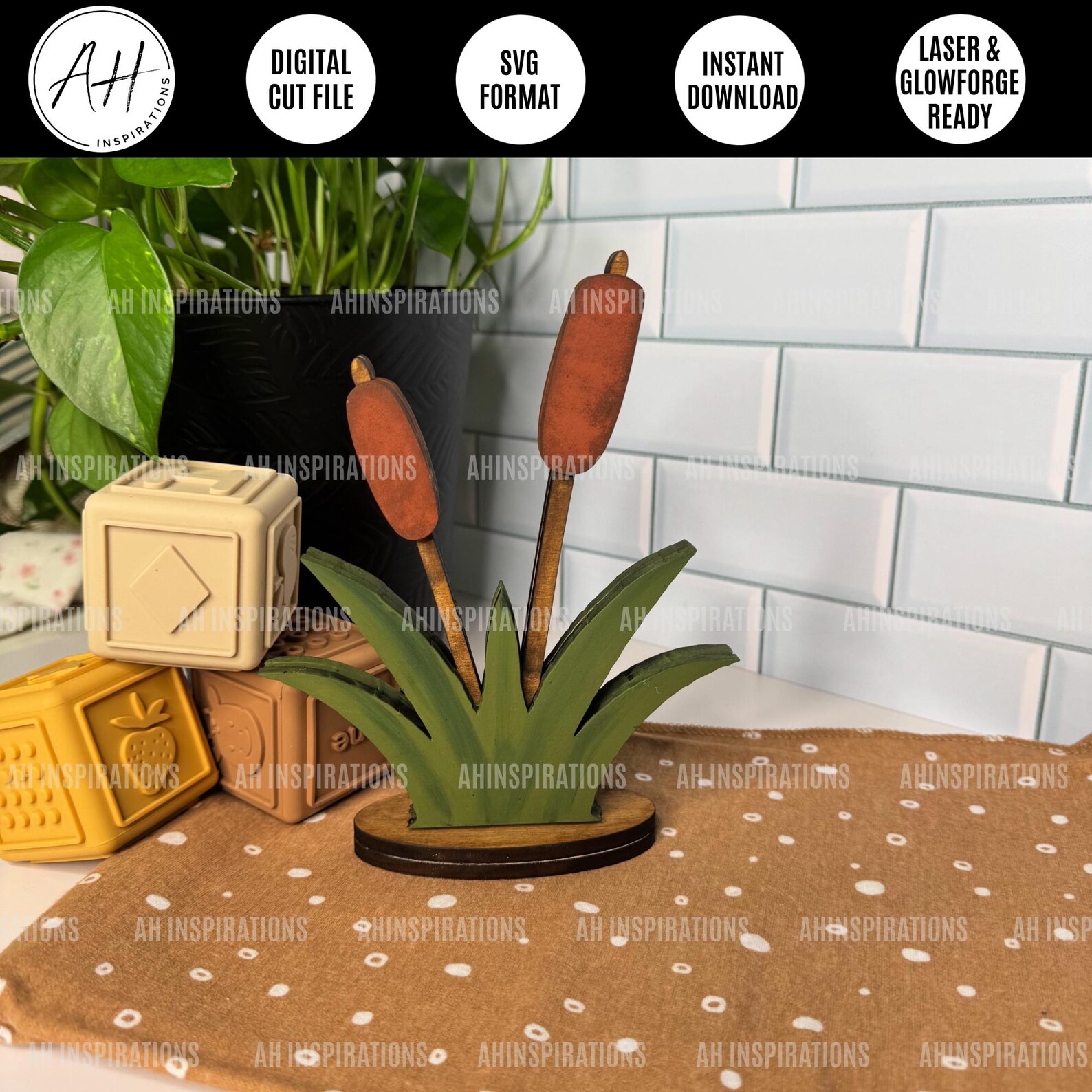 Cattail Sitter Mallard Bedroom Nursery Duck Decor Kids Room Glowforge ...