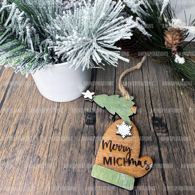 Michigan Christmas Ornament Merry Christmas Michmas Glowforge Laser SVG ...
