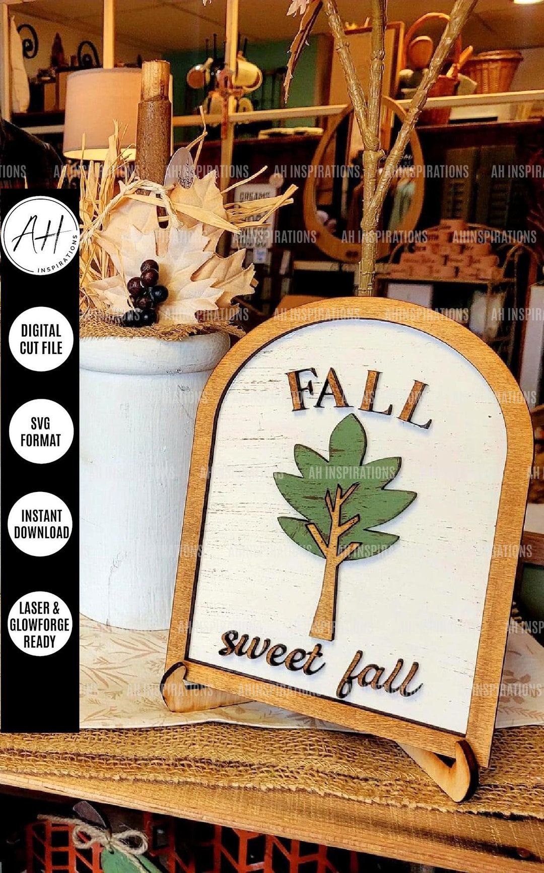 Standing Fall Dome Framed Sign, Fall Sign, Fall Glowforge, Fall Cut ...