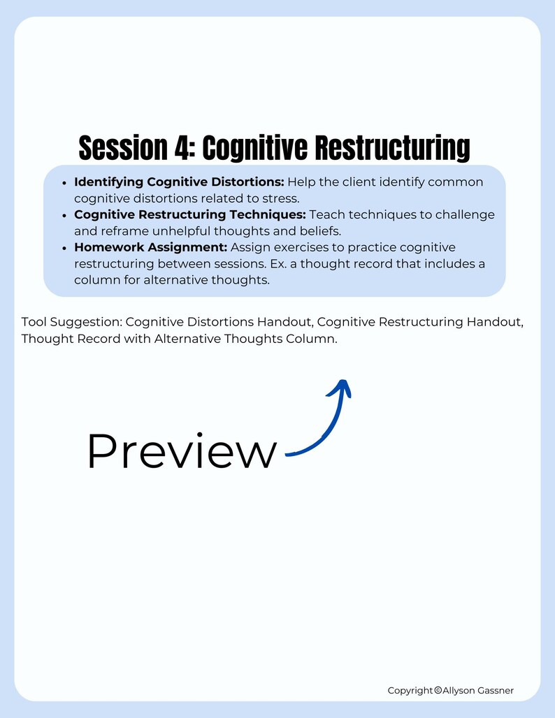 6 Session Cbt-based Therapy Plan for Stress Reduction and Management ...