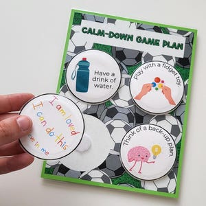 Calm-down Game Plan | Soccer Themed Coping Strategy Visual for Children ...