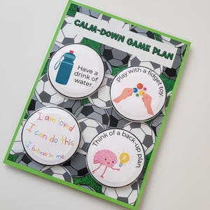 Calm-down Game Plan | Soccer Themed Coping Strategy Visual for Children ...