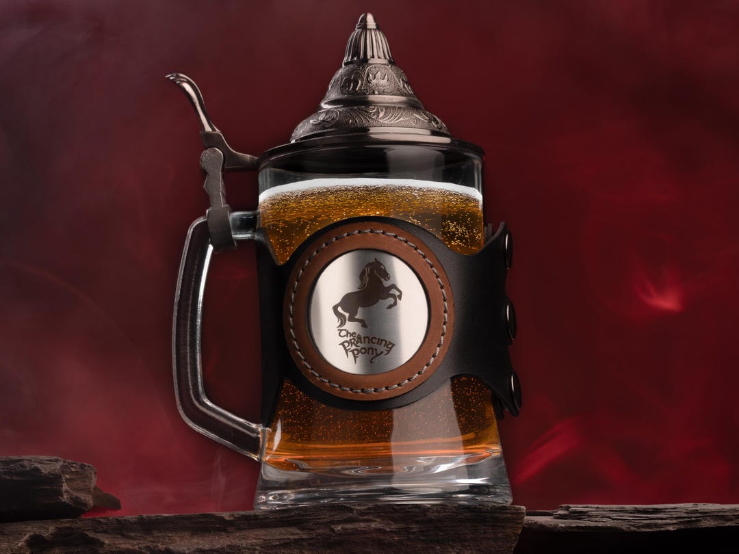 Lord of the Rings Beer Stein With Lid, Prancing Pony, LOTR Personalized ...
