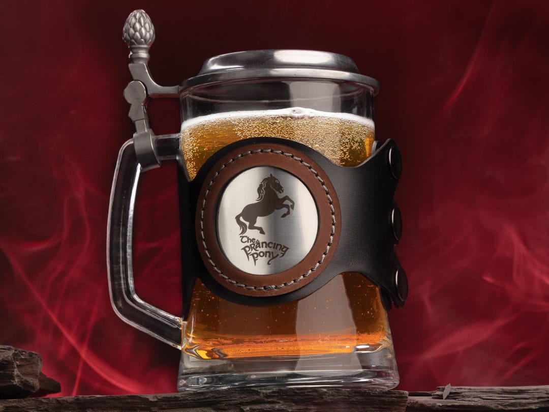 Lord of the Rings Beer Mug, Prancing Pony, LOTR Personalized Beer Glass ...