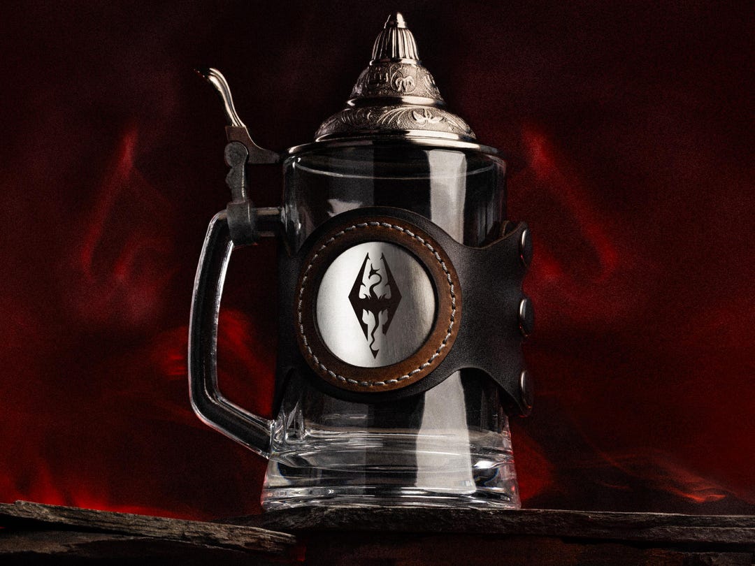 Elder Scrolls Beer Stein With Lid, Personalized Beer Glass - Etsy