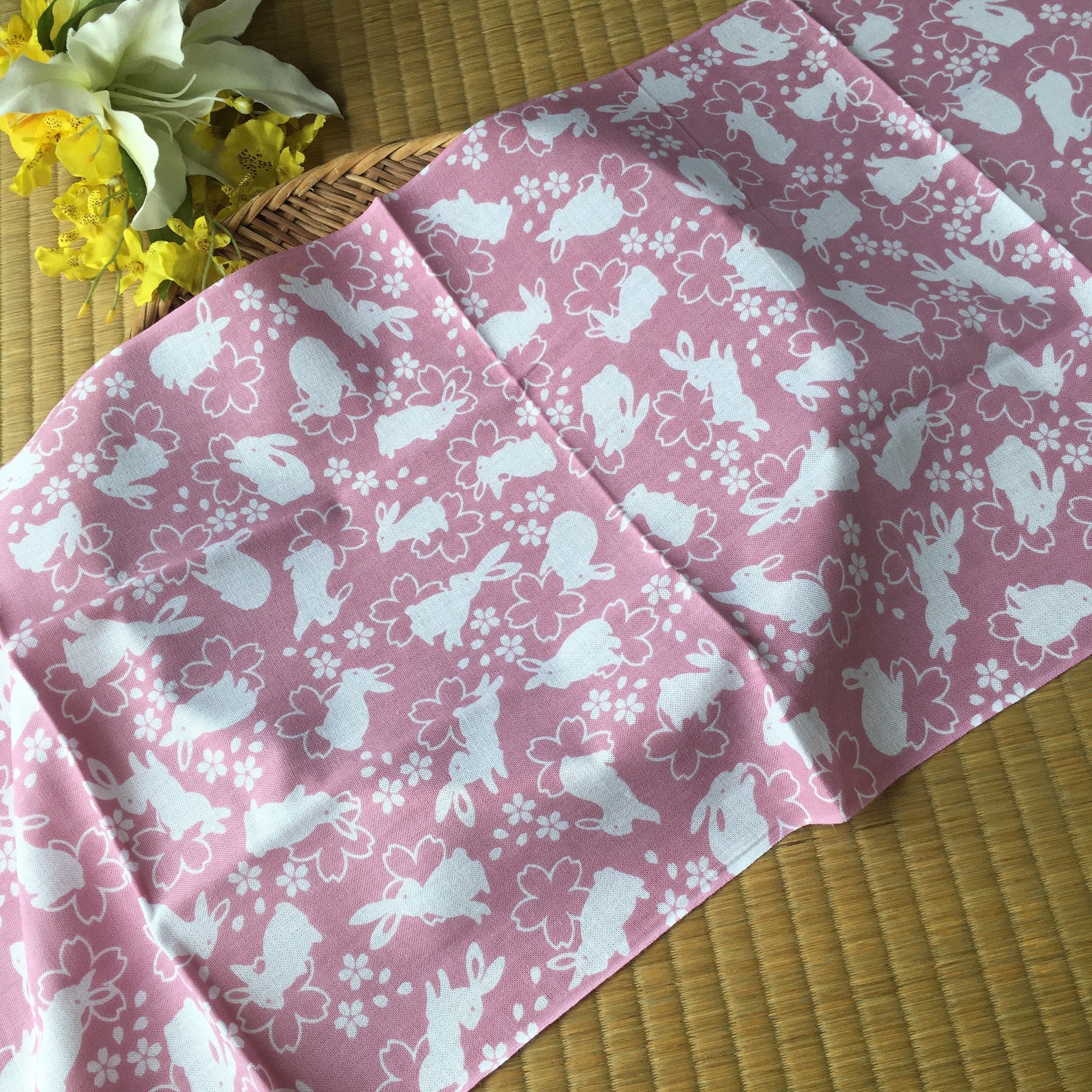 Japanese Tenugui Towel Traditional Pattern rabbit and - Etsy
